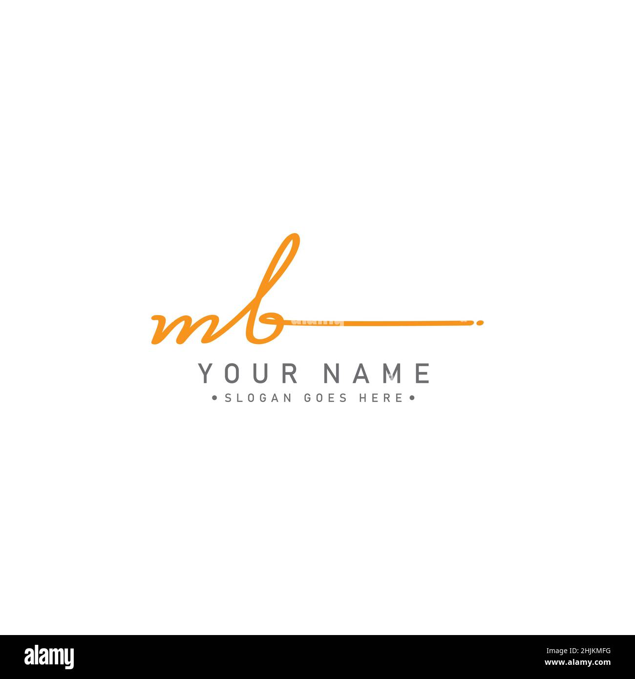 Initial Letter MB Logo - Handwritten Signature Logo - Minimal Vector ...