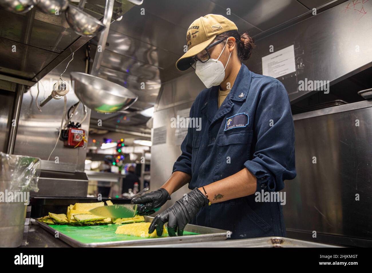 220102-N-HD110-1012 NAVAL STATION GUANTANAMO BAY, Cuba - (Jan. 2, 2022) -- Culinary Specialist ...
