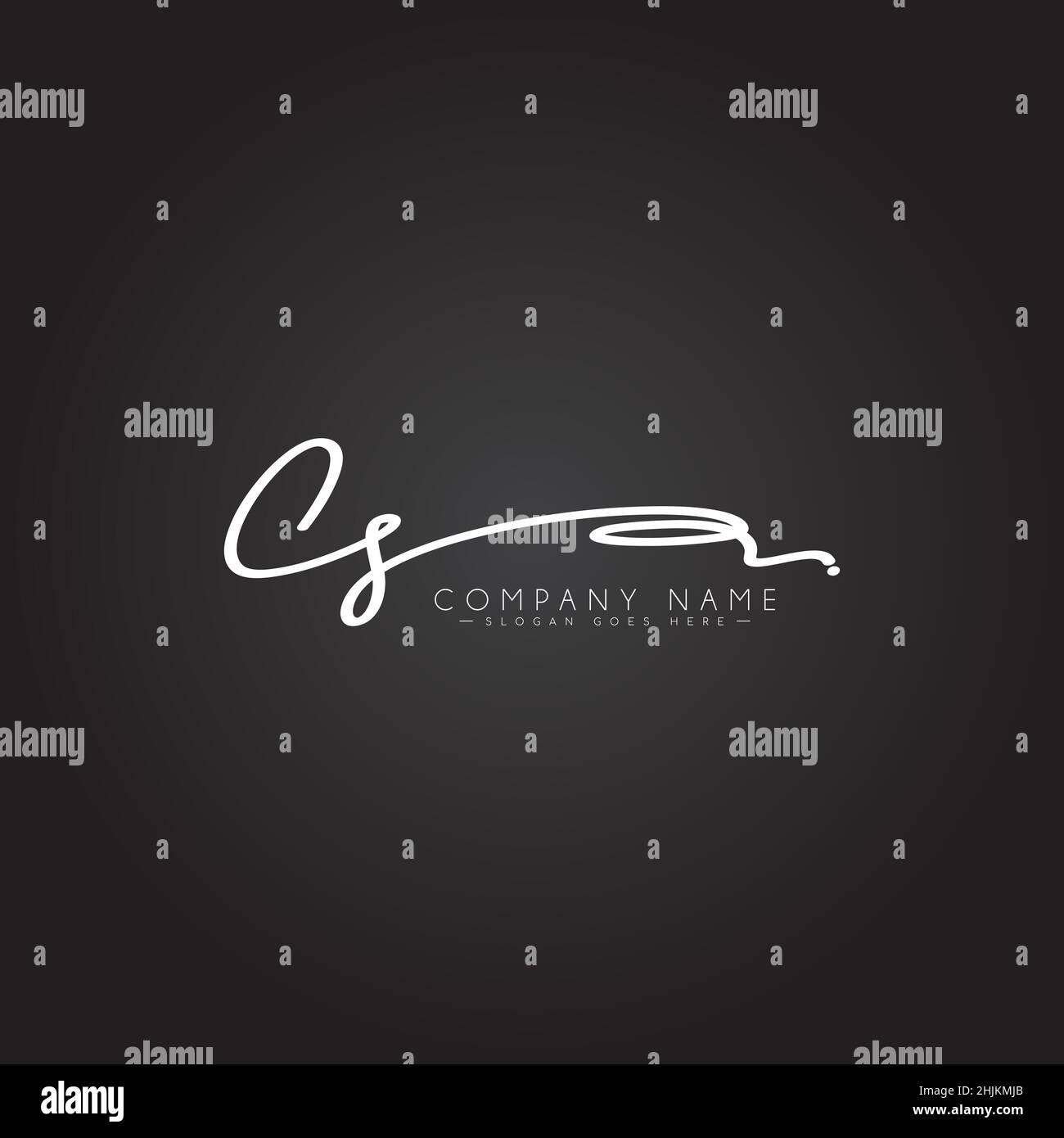 Initial Letter CS Logo - Handwritten Signature Logo - Minimal Vector ...