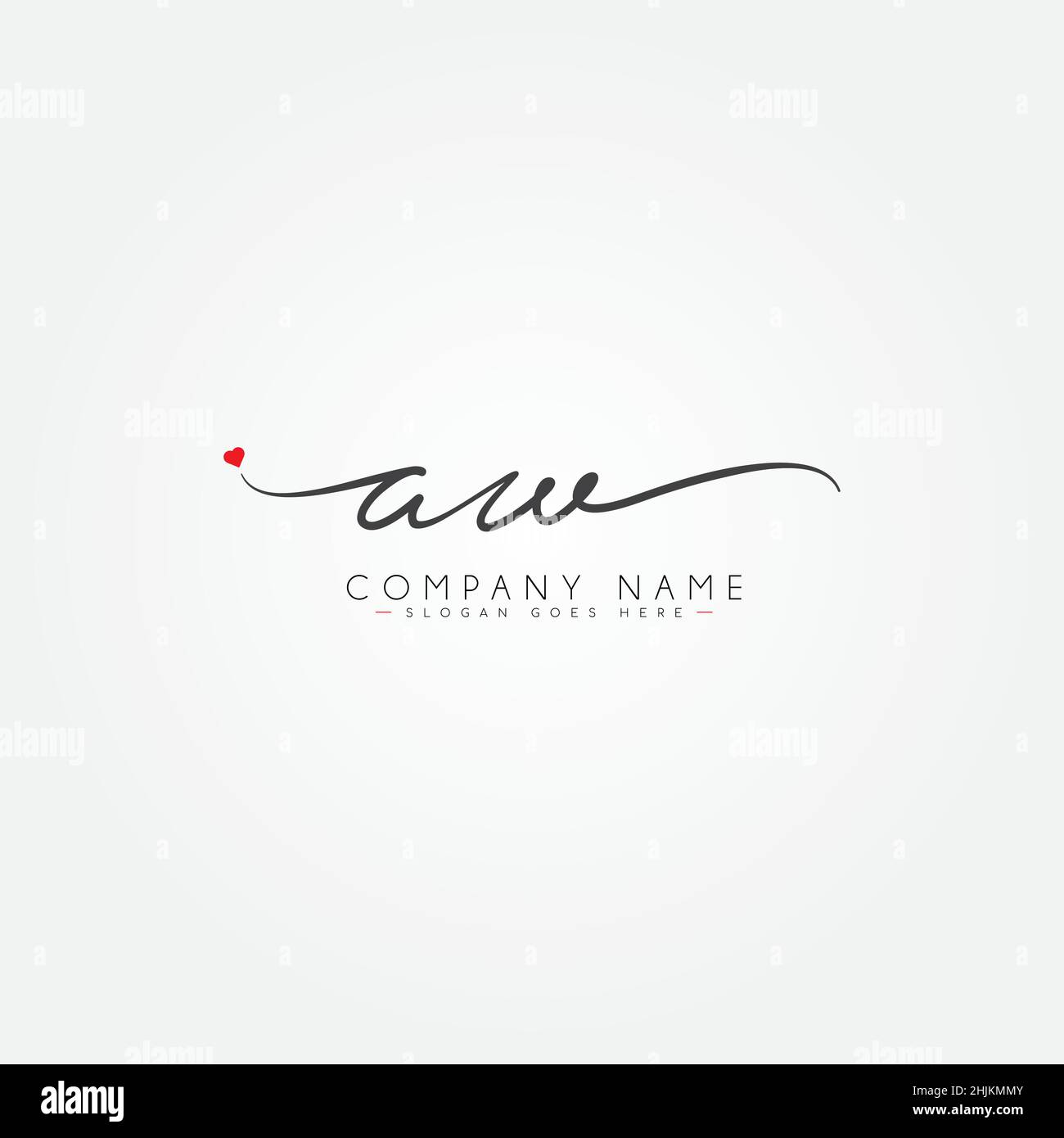 Initial Letter AW Logo - Hand Drawn Signature Style Logo - Minimal ...