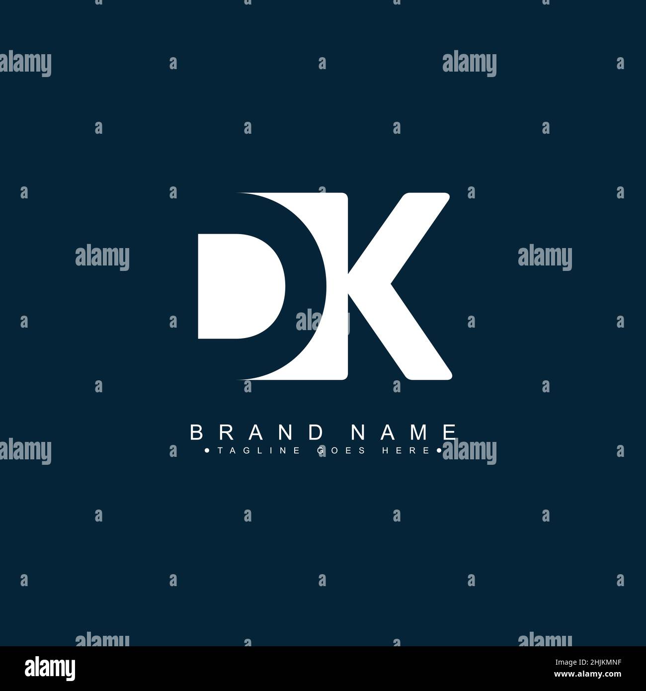 Initial Letter DK Logo - Simple Business Logo for Alphabet D and K ...