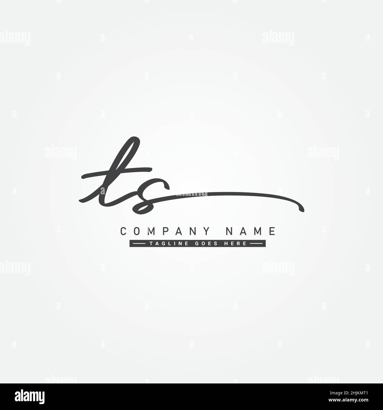 Initial Letter TS Logo - Hand Drawn Signature Style Logo - Minimal ...