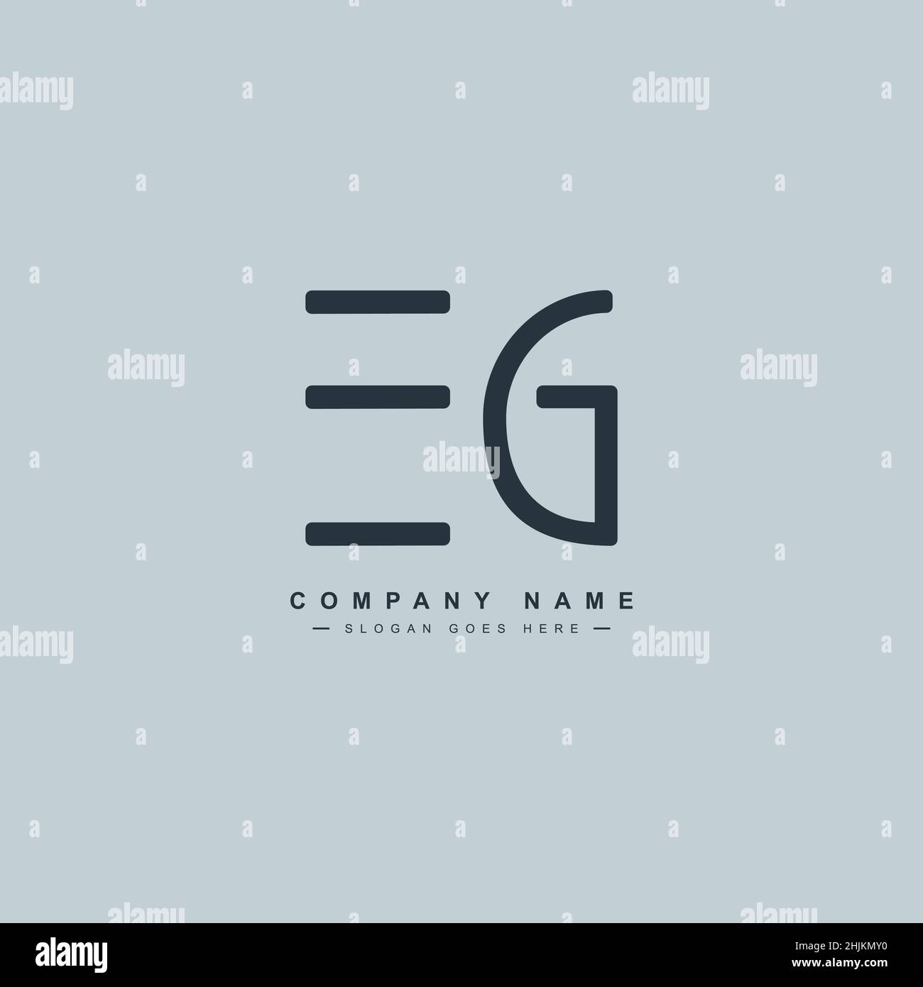 Simple Business Logo for Initial Letter EG - Alphabet Logo - Monogram ...