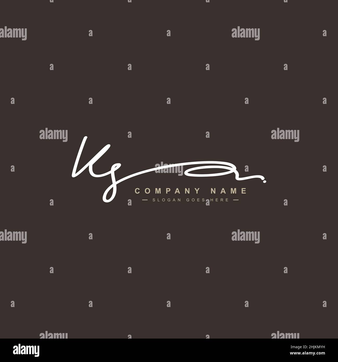 Initial Letter KS Logo - Handwritten Signature Style Logo - Minimal ...