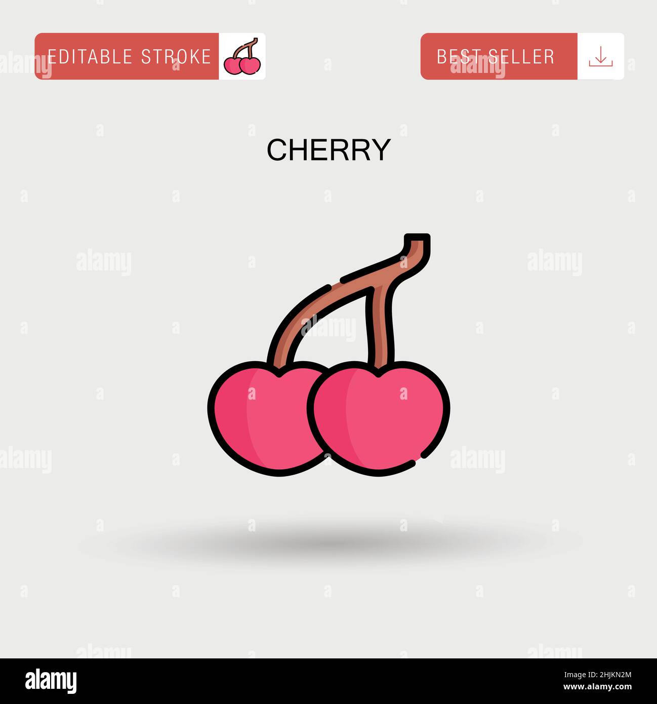 Cherry Simple vector icon Stock Vector Image & Art - Alamy