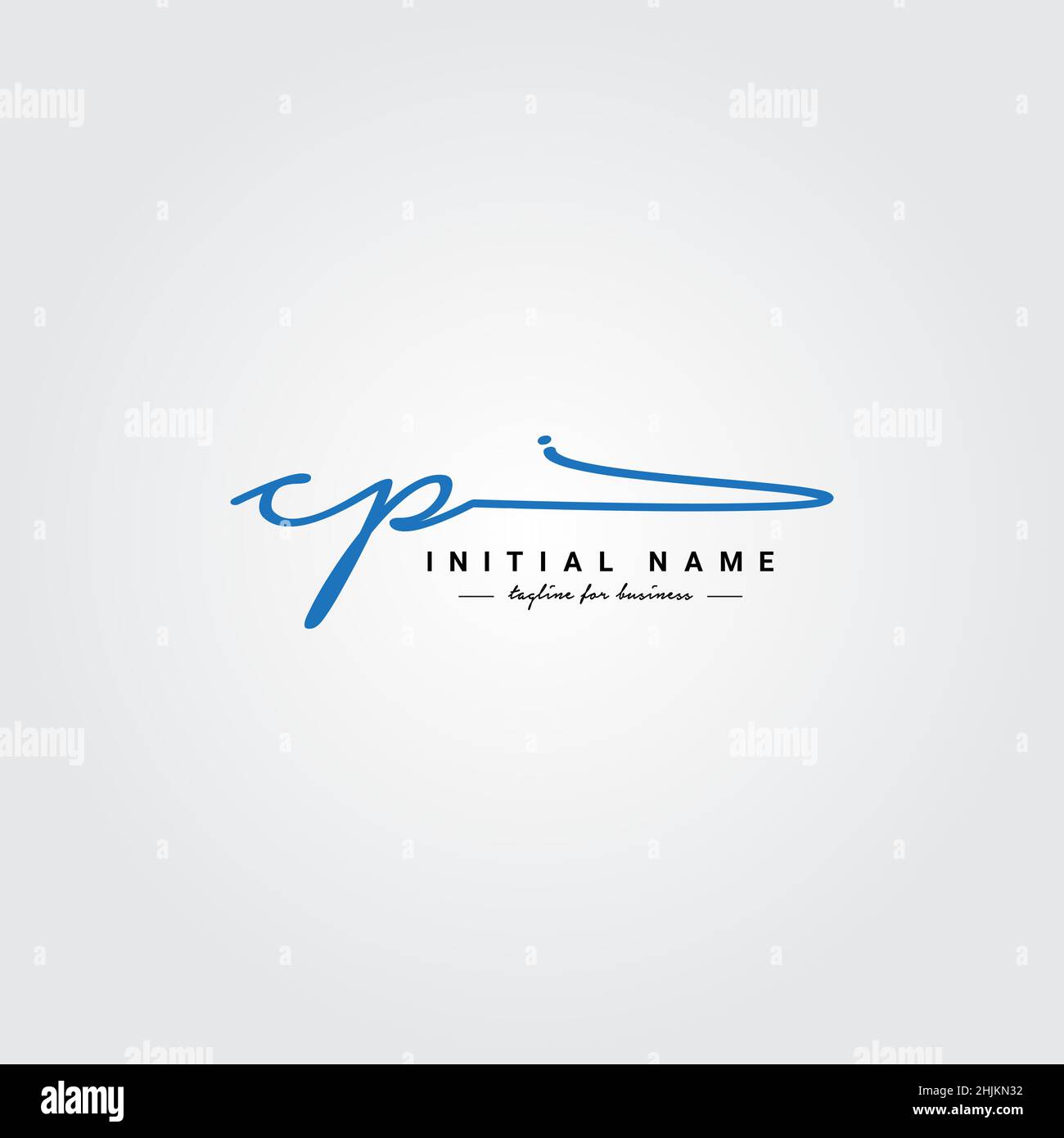 Initial Letter CP Logo - Hand Drawn Signature Style Logo - Minimal ...