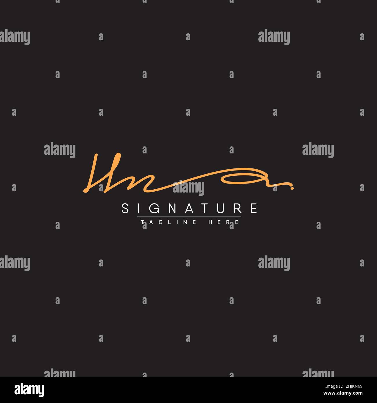 Initial Letter HN Logo - Hand Drawn Signature Logo - Minimal Vector ...