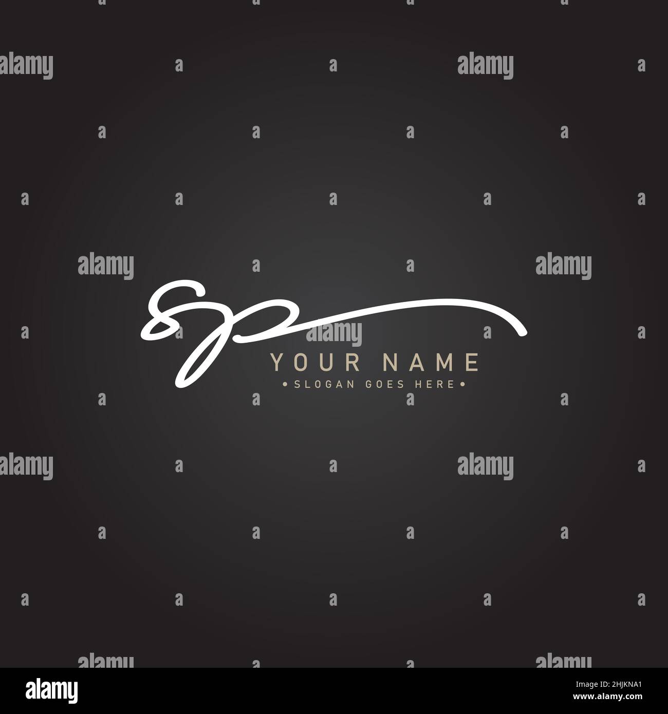 Initial Letter SP Logo - Hand Drawn Signature Style Logo - Minimal ...