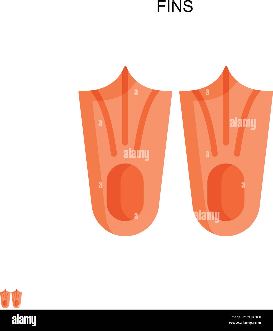 Fins Simple vector icon. Illustration symbol design template for web ...