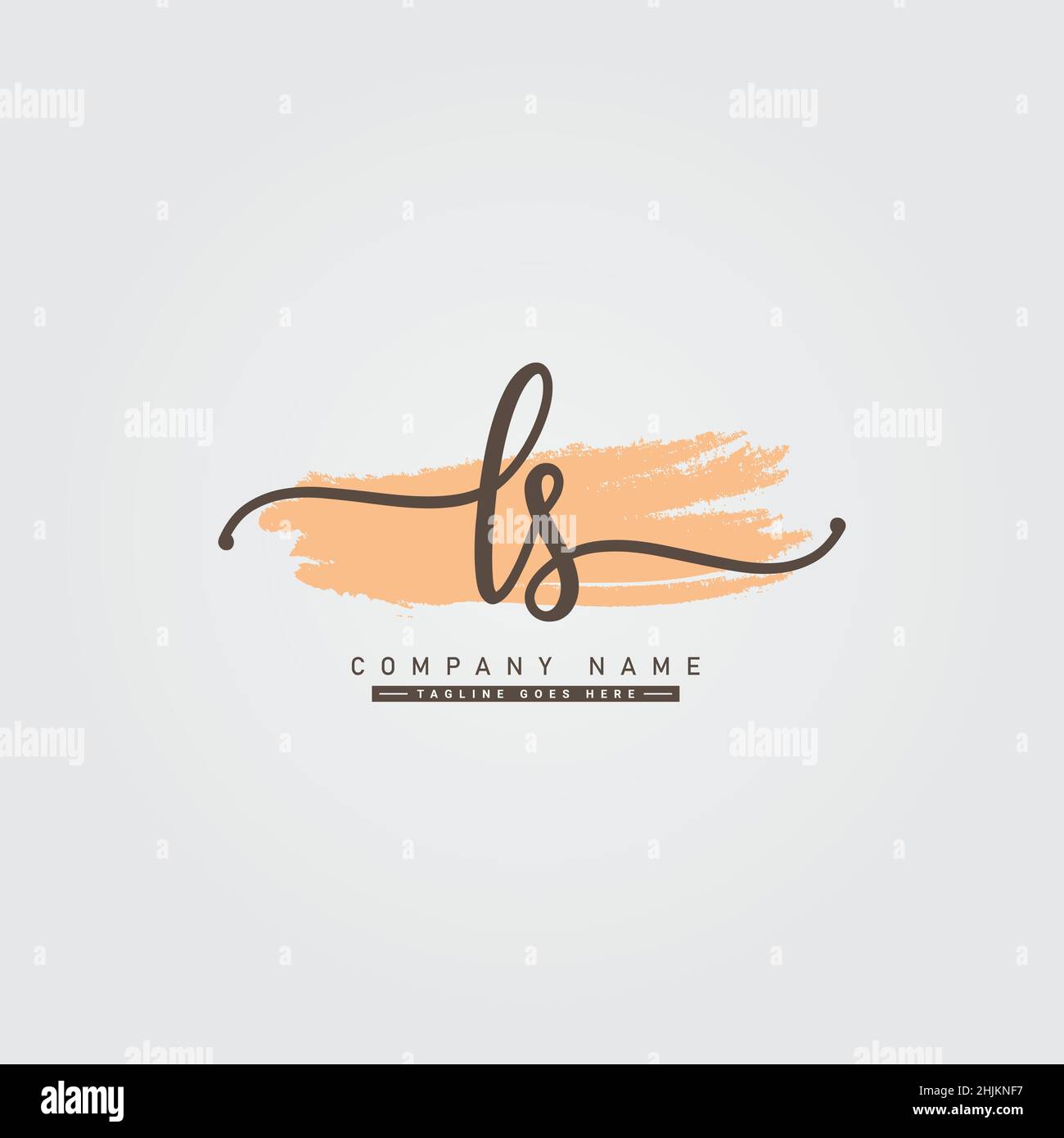 Initial Letter LS Logo - Handwritten Signature Style Logo - Minimal Vector Logo for Initials in ...