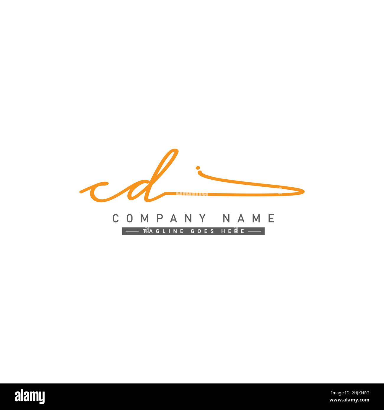 Initial Letter CD Logo - Handwritten Signature Logo - Minimal Vector ...