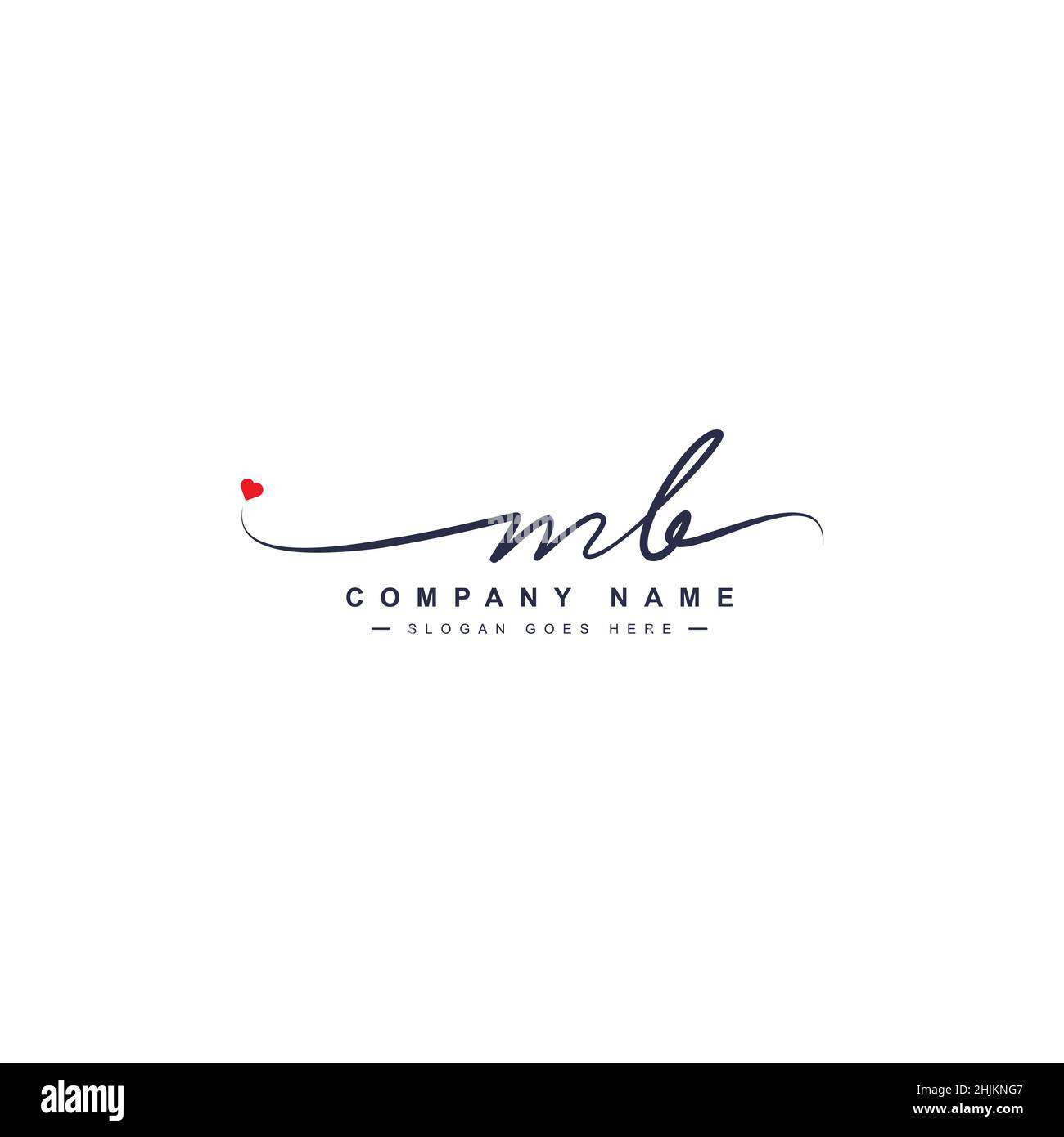 Initial Letter MB Logo - Handwritten Signature Logo - Minimal Vector ...