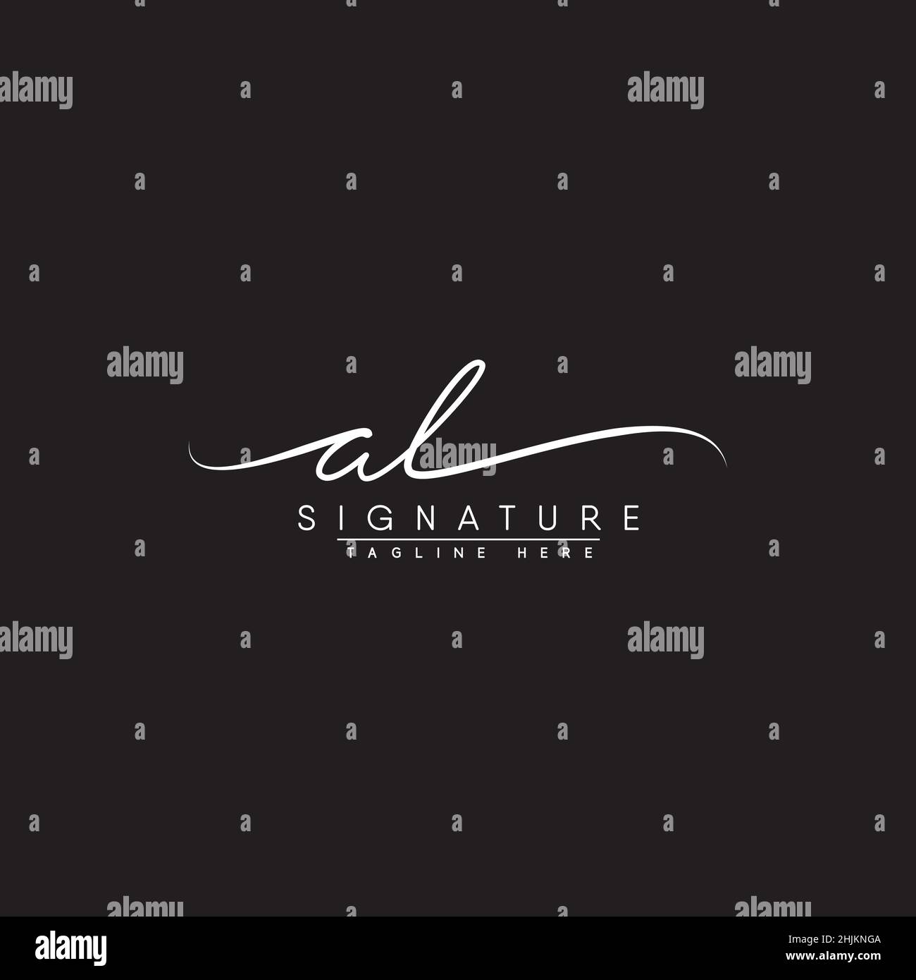 Initial Letter AL Logo - Hand Drawn Signature Logo - Minimal Vector ...