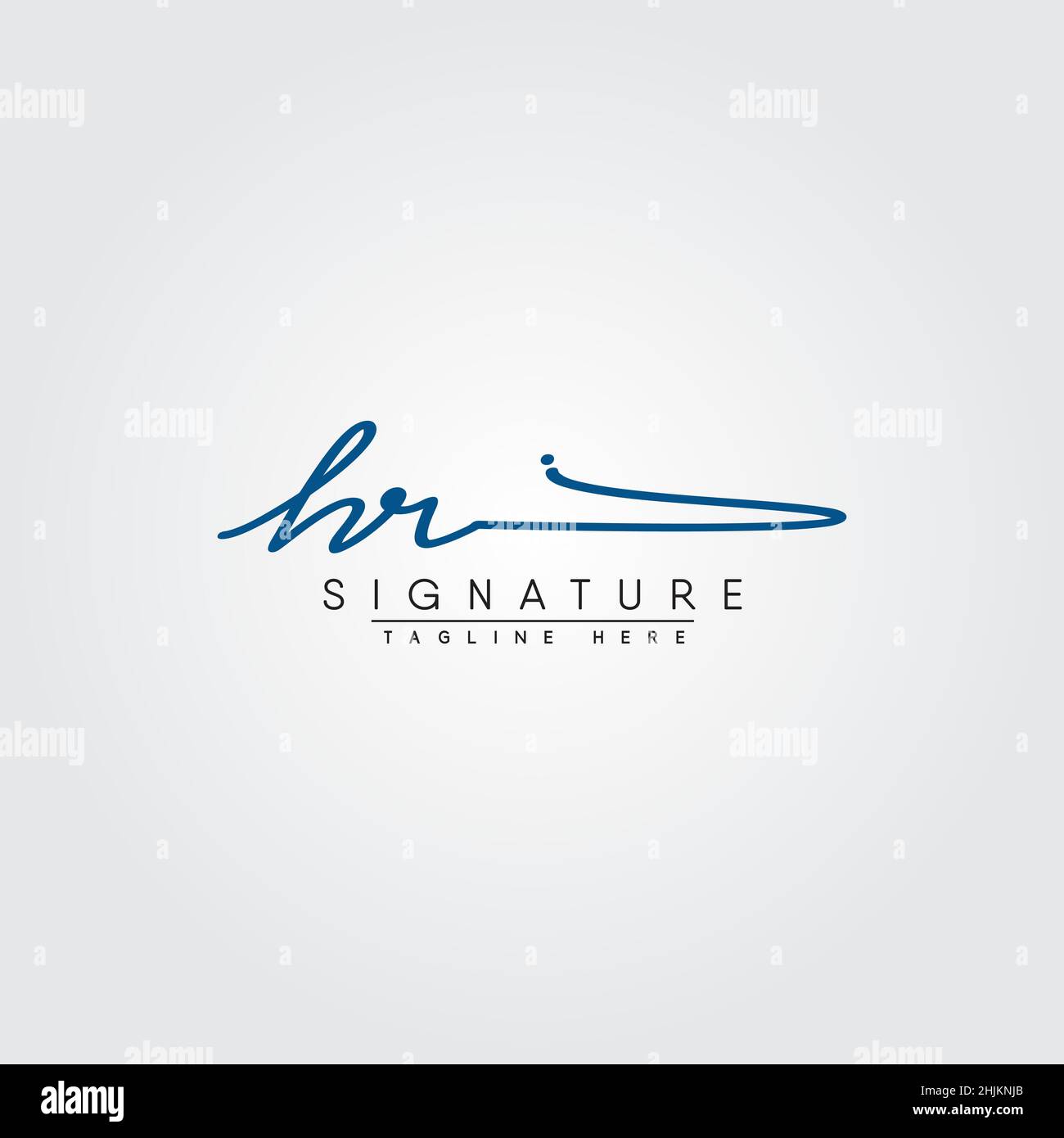 Initial Letter HR Logo - Hand Drawn Signature Logo - Minimal Vector ...