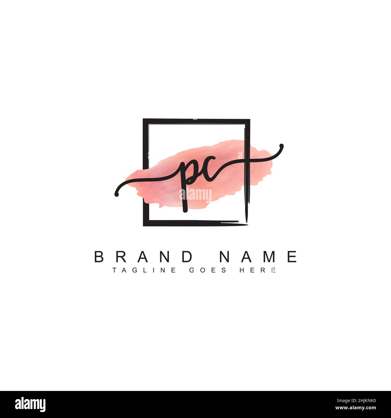 Initial Letter PC Logo - Hand Drawn Signature Style Logo - Minimal ...