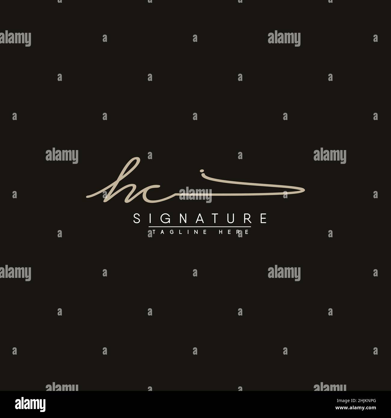 Initial Letter HC Logo - Handwritten Signature Style Logo - Minimal ...
