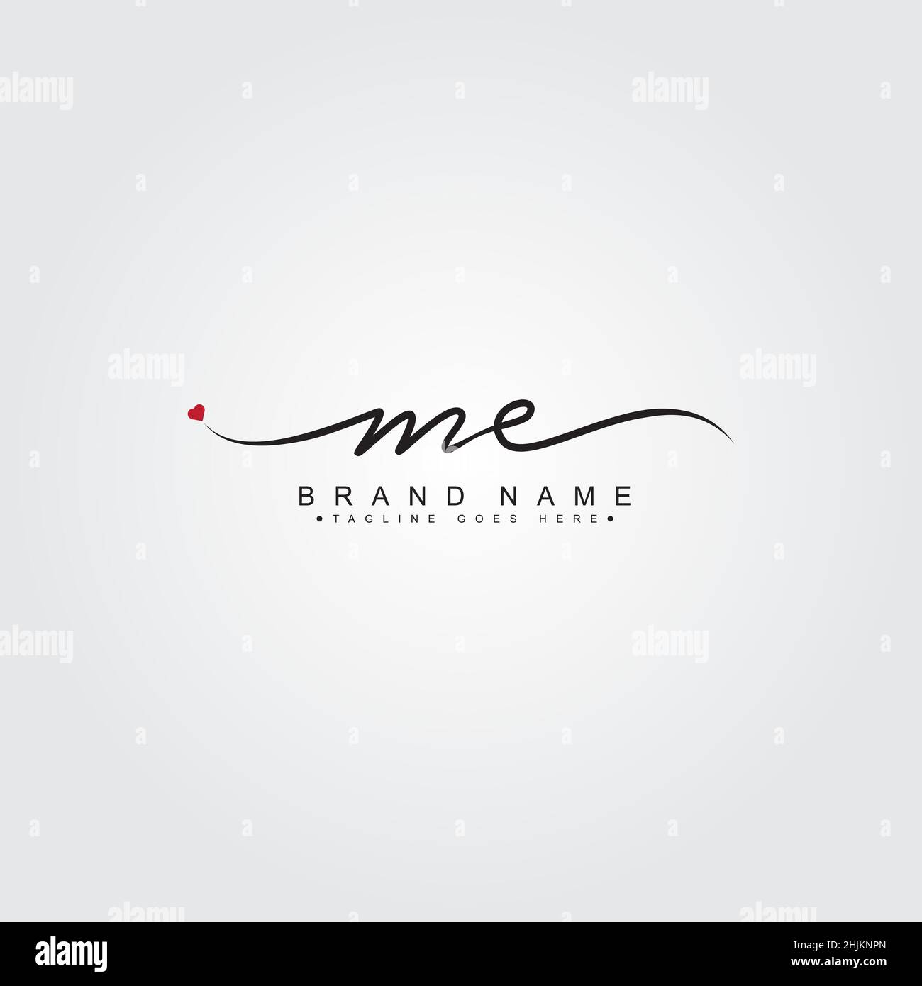 Initial Letter ME Logo - Handwritten Signature Logo - Minimal Vector ...