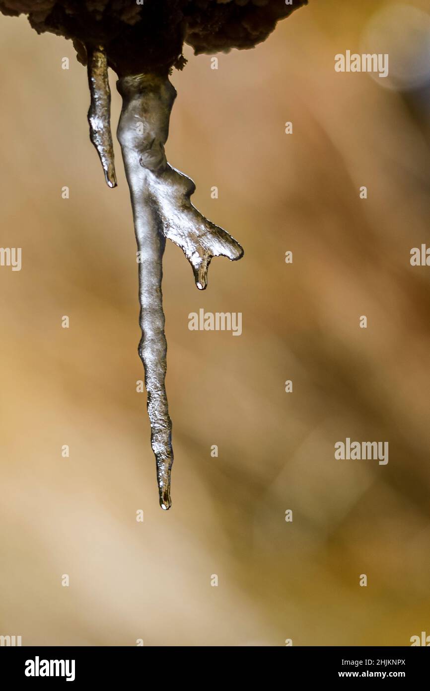 Water dripping from an object is frozen by frost Stock Photo - Alamy