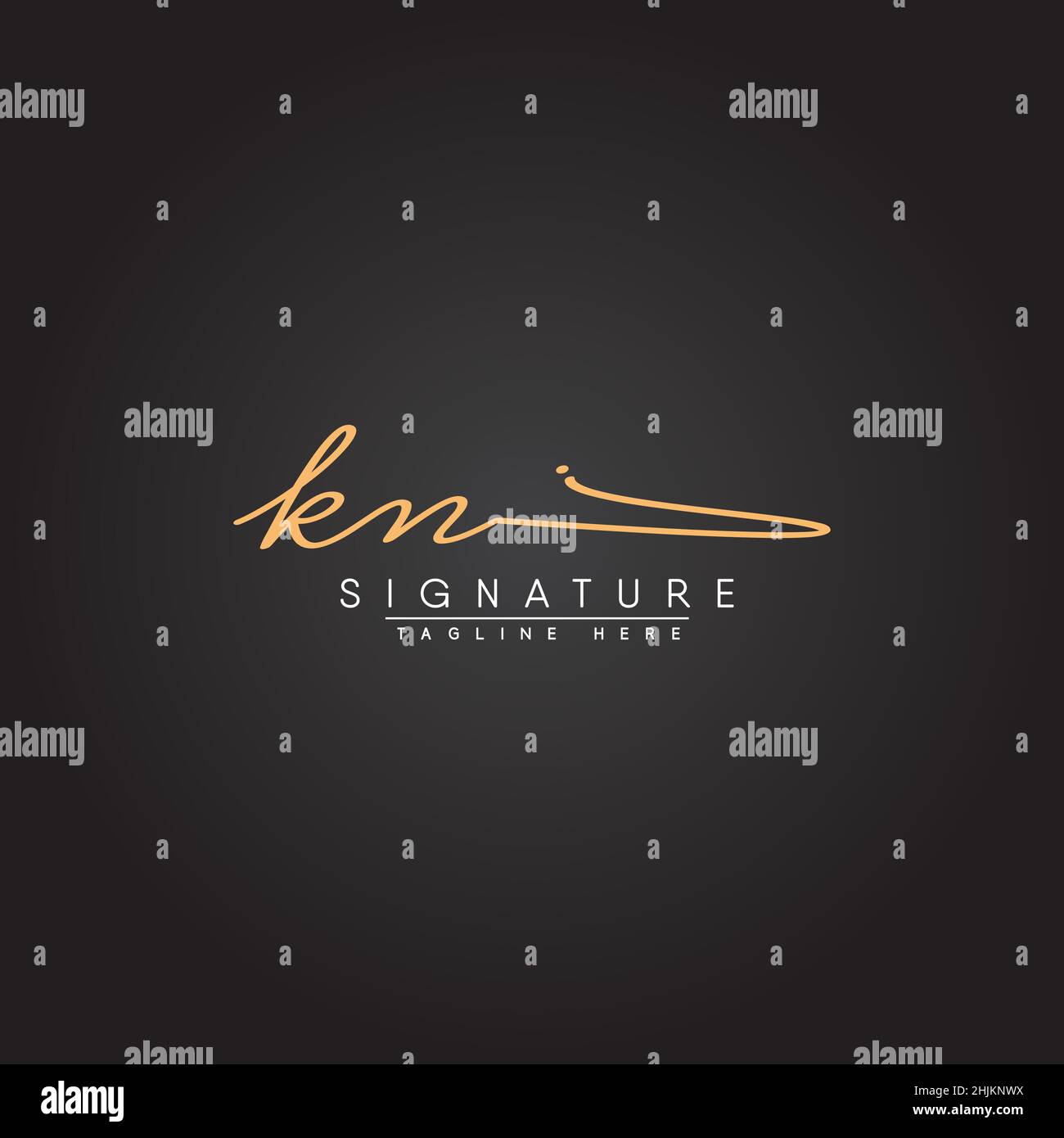 Initial Letter KN Logo - Hand Drawn Signature Style Logo - Minimal ...
