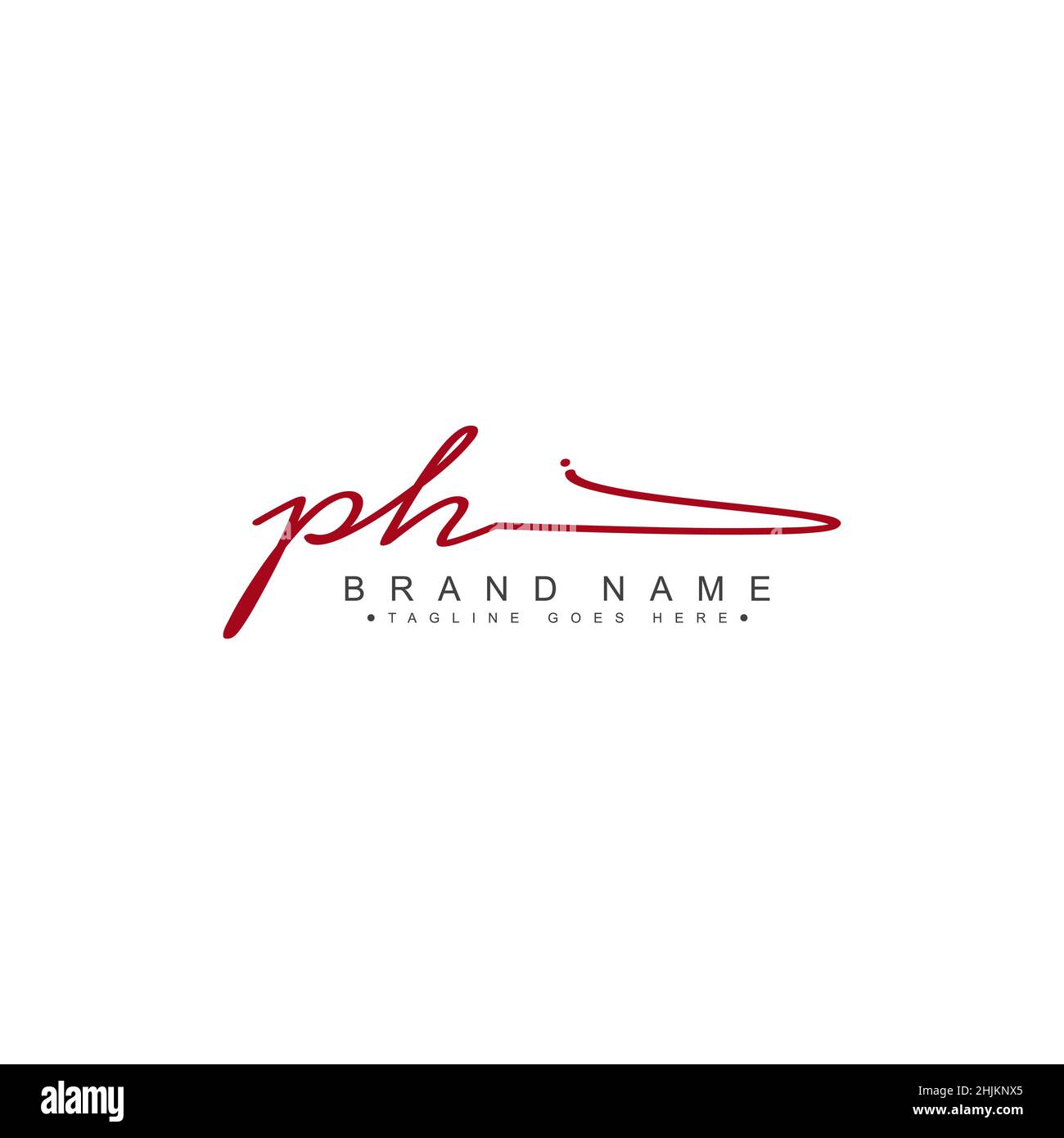 Initial Letter PH Logo - Hand Drawn Signature Logo - Minimal Vector ...