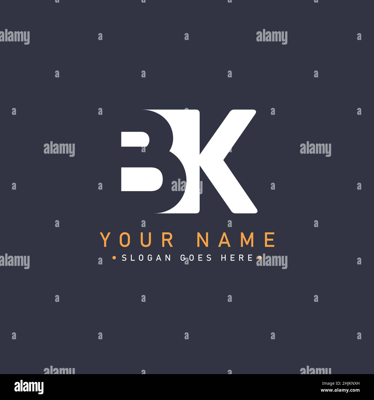 Initial Letter BK Logo - Simple Business Logo for Alphabet B and K ...