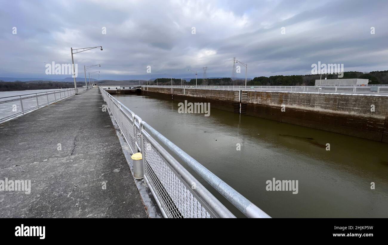 View of Nickajack Lock Jan. 5, 2022 on the Tennessee River in Jasper ...