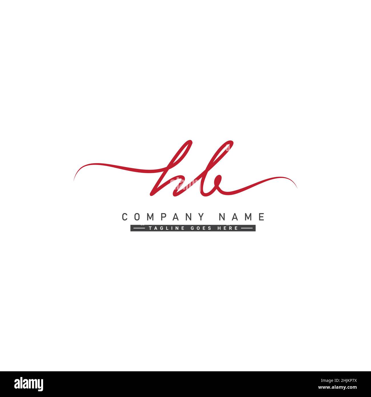 Initial Letter HB Logo - Handwritten Signature Logo - Minimal Vector ...