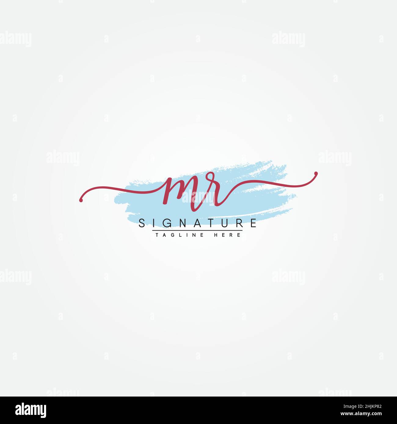 Initial Letter MR Logo - Hand Drawn Signature Style Logo - Minimal ...