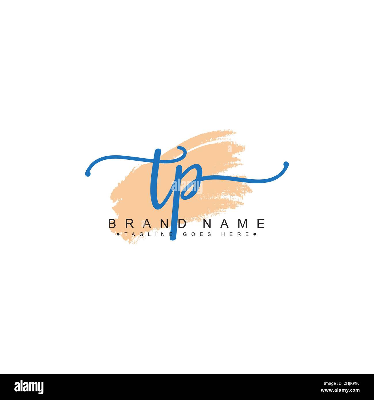 Initial Letter TP Logo - Handwritten Signature Style Logo - Minimal ...