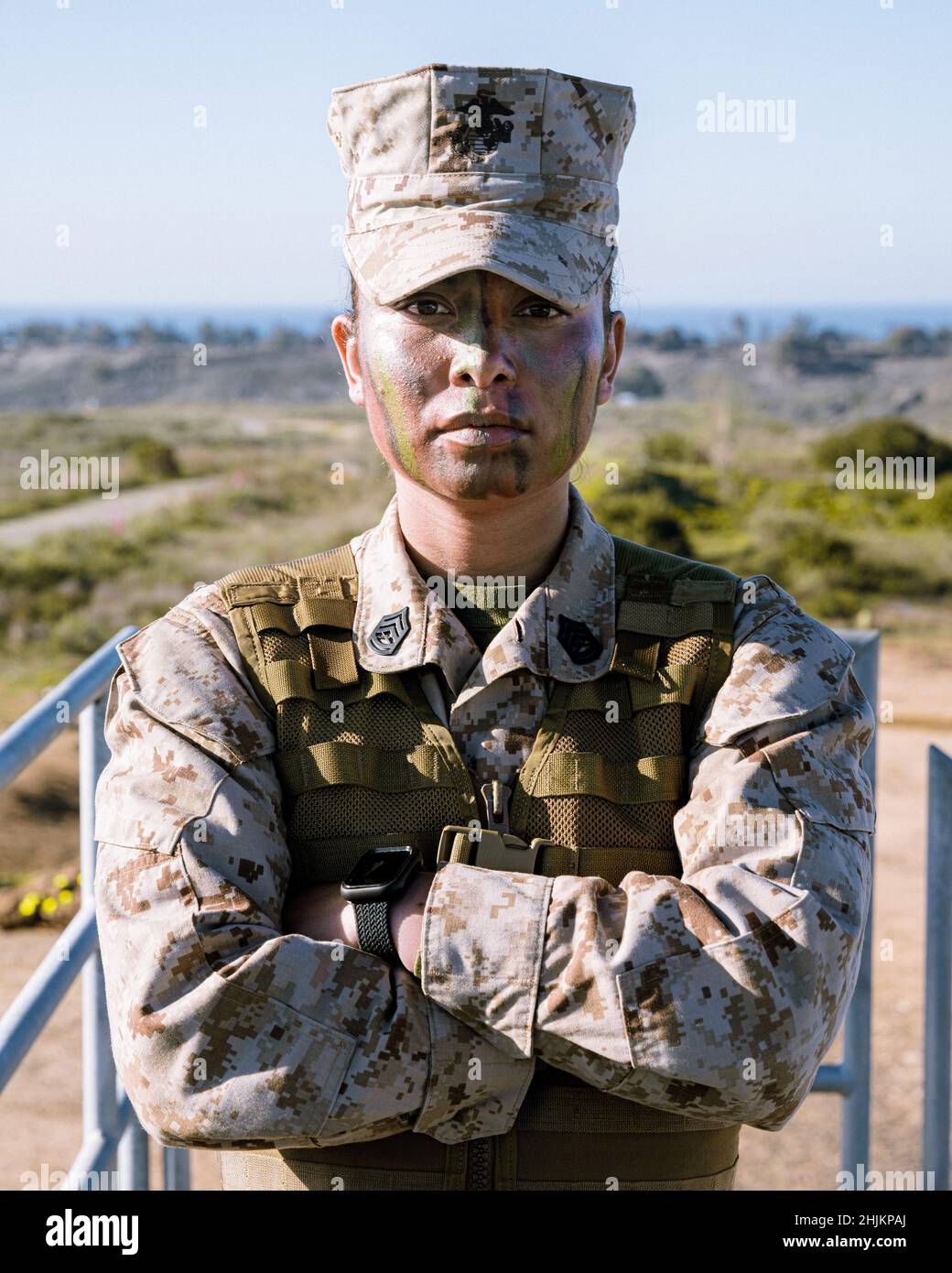 U.S. Marine Corps Gunnery Sgt. Alexis N. Ortega, a drill instructor ...