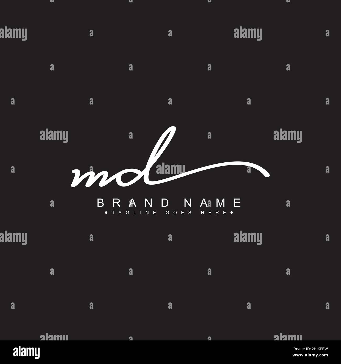 Initial Letter MD Logo - Handwritten Signature Logo - Minimal Vector ...