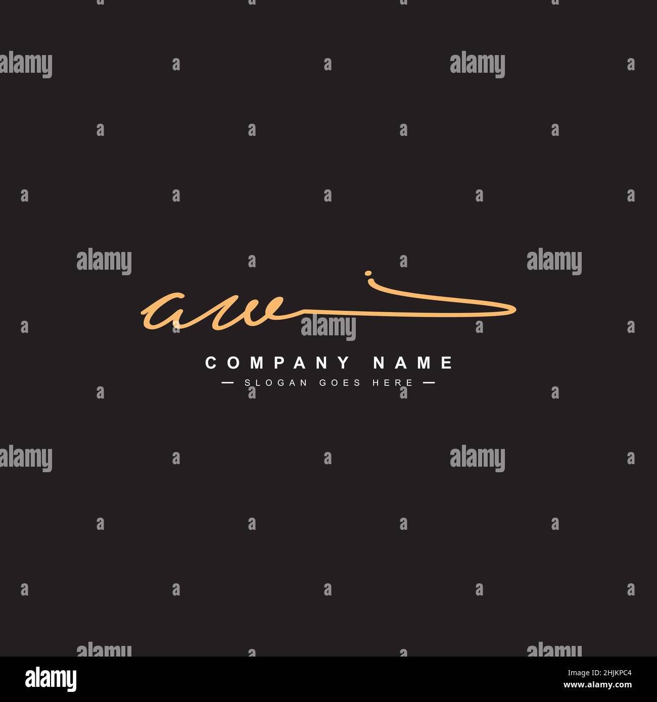 Initial Letter AW Logo - Handwritten Signature Logo - Minimal Vector ...