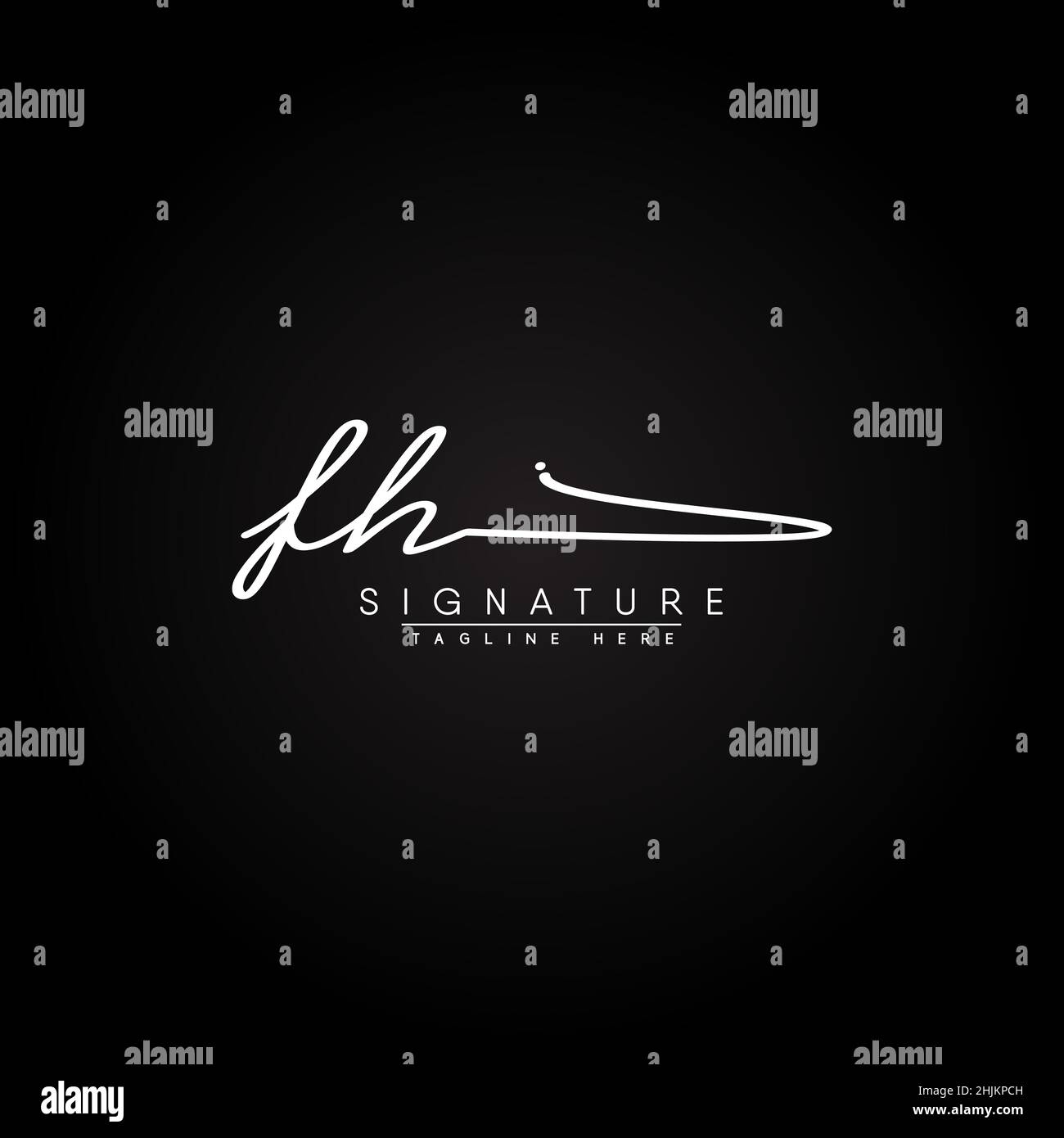 Initial Letter FH Logo - Hand Drawn Signature Logo - Minimal Vector ...