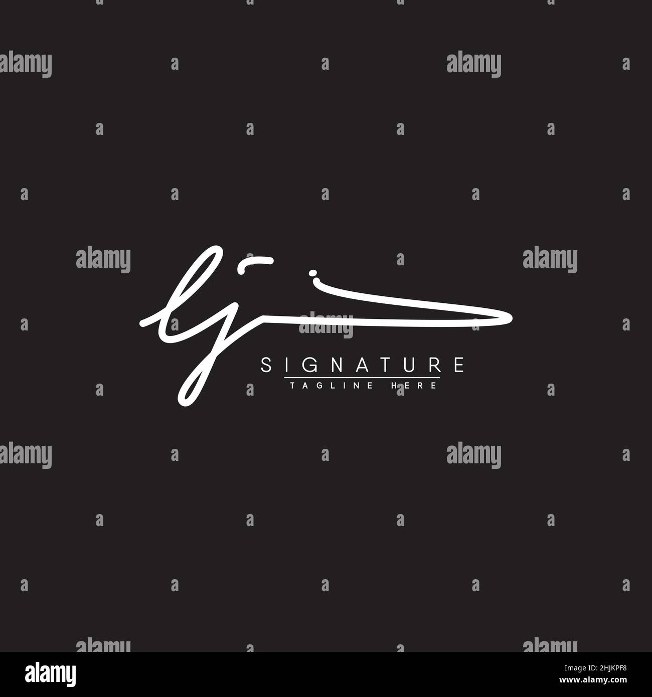 Initial Letter LJ Logo - Handwritten Signature Style Logo - Minimal ...