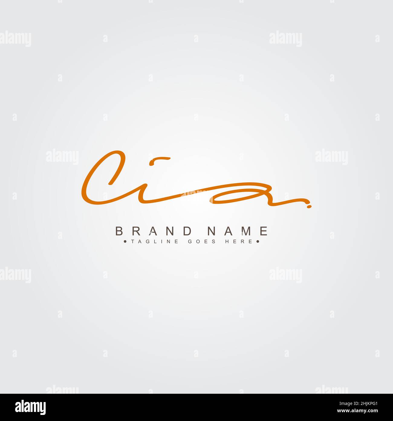 Initial Letter CI Logo - Hand Drawn Signature Style Logo - Minimal ...