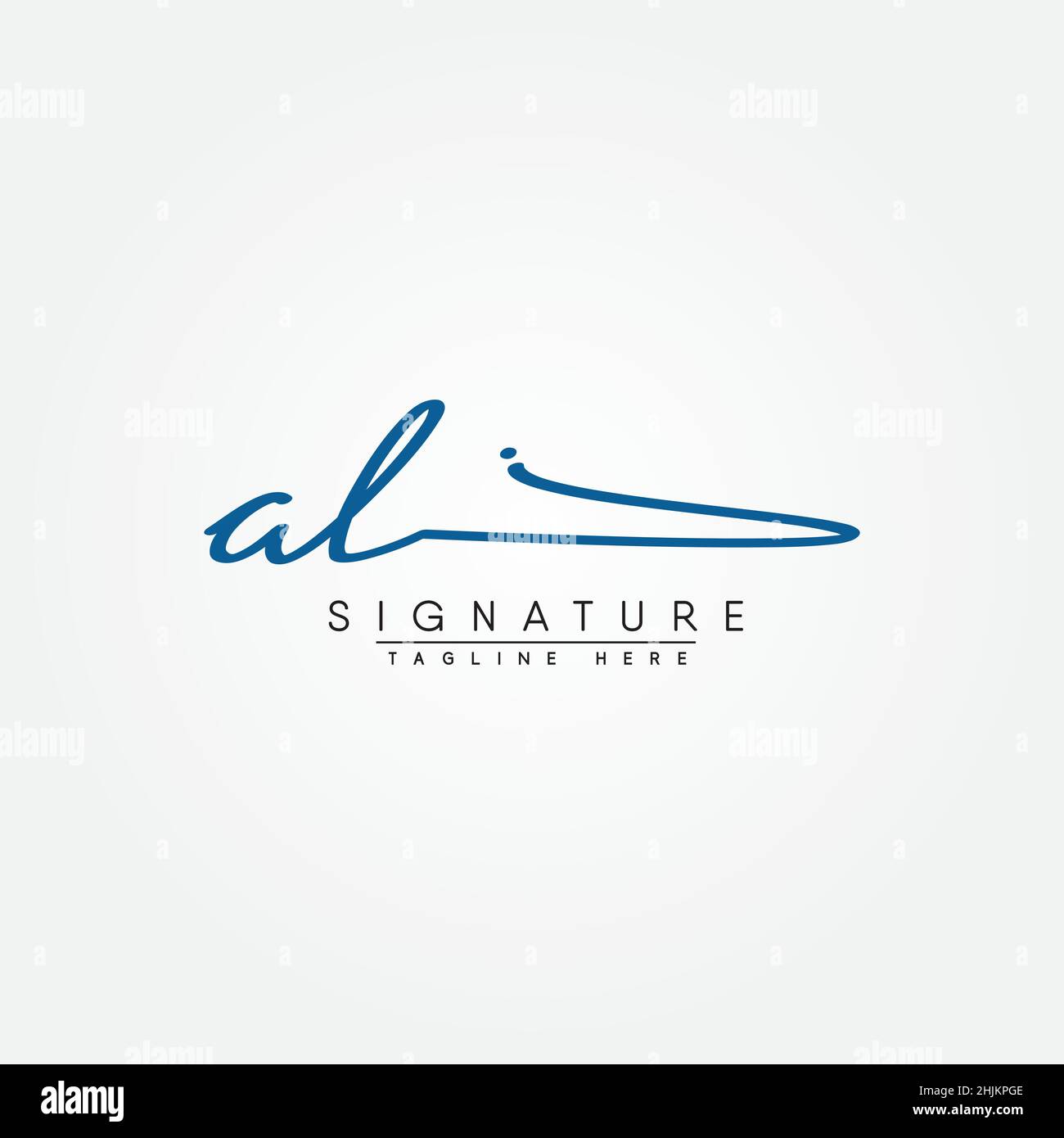 Initial Letter AL Logo - Handwritten Signature Style Logo - Minimal ...