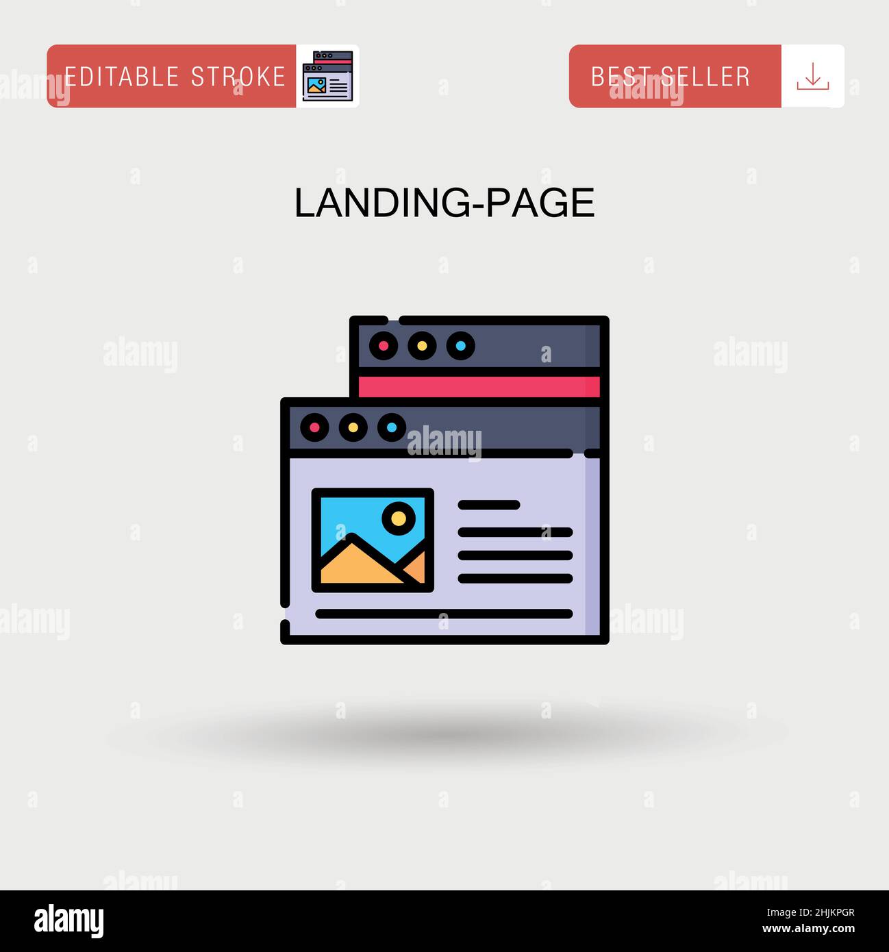 Landing-page Simple vector icon Stock Vector Image & Art - Alamy