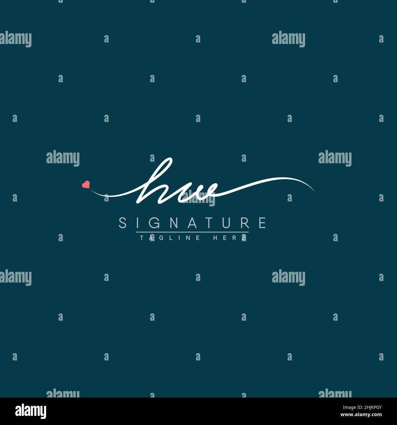 Initial Letter HW Logo - Handwritten Signature Logo - Minimal Vector ...