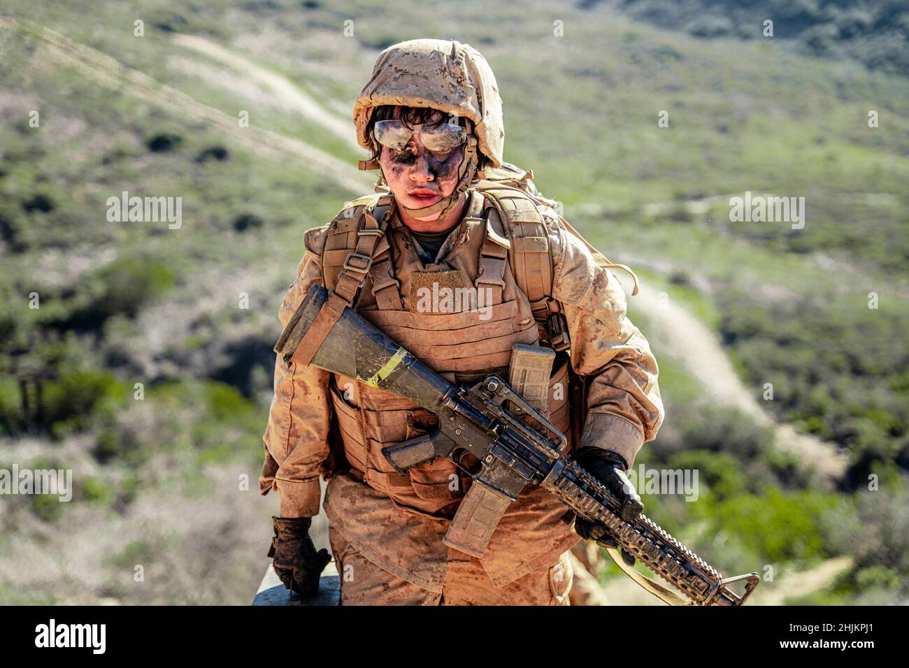 U.S. Marine Corps recruit Yanela Alvizar, a recruit with Golf Company ...