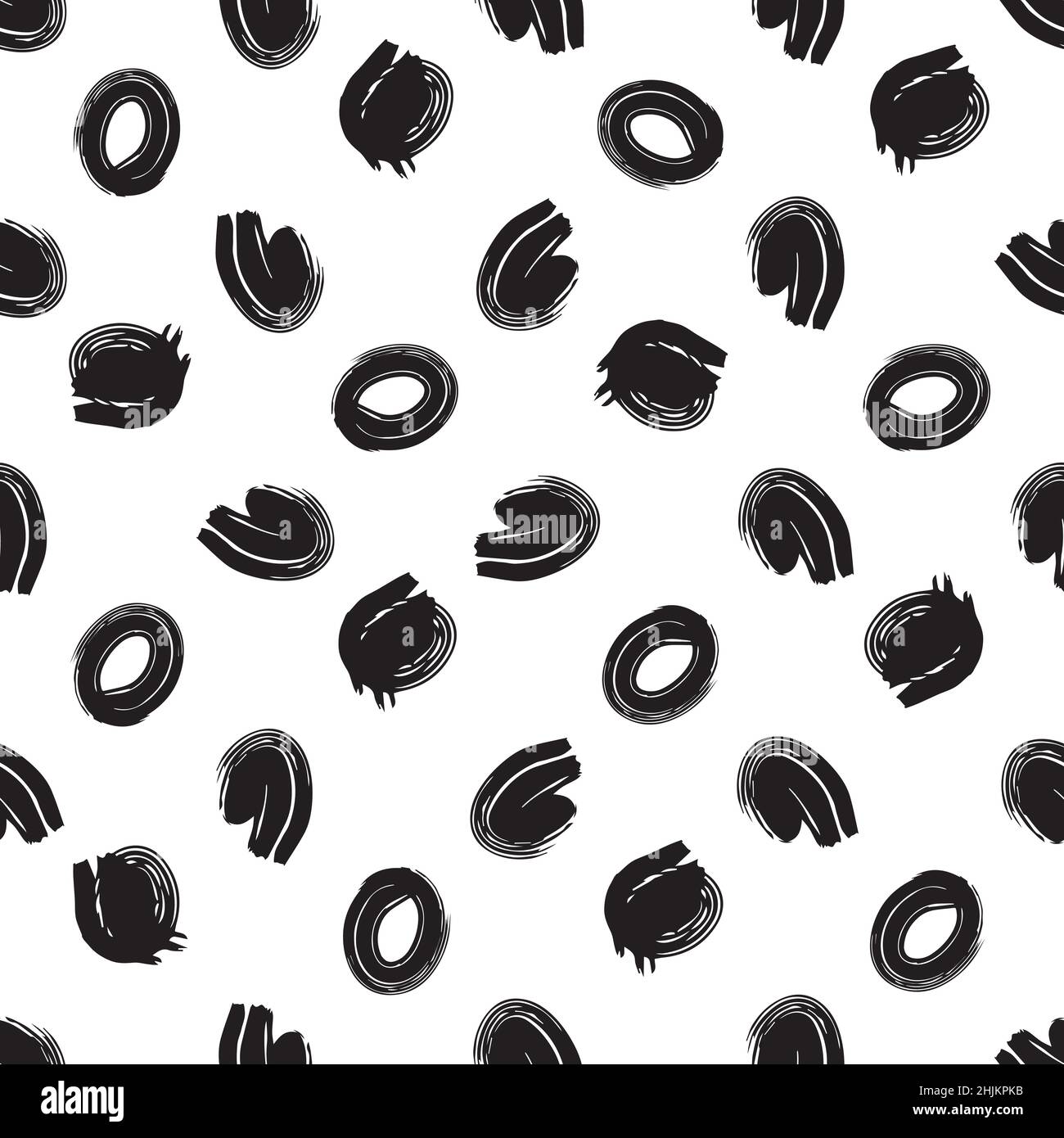 Vector illustration of seamless black dot pattern with different grunge ...