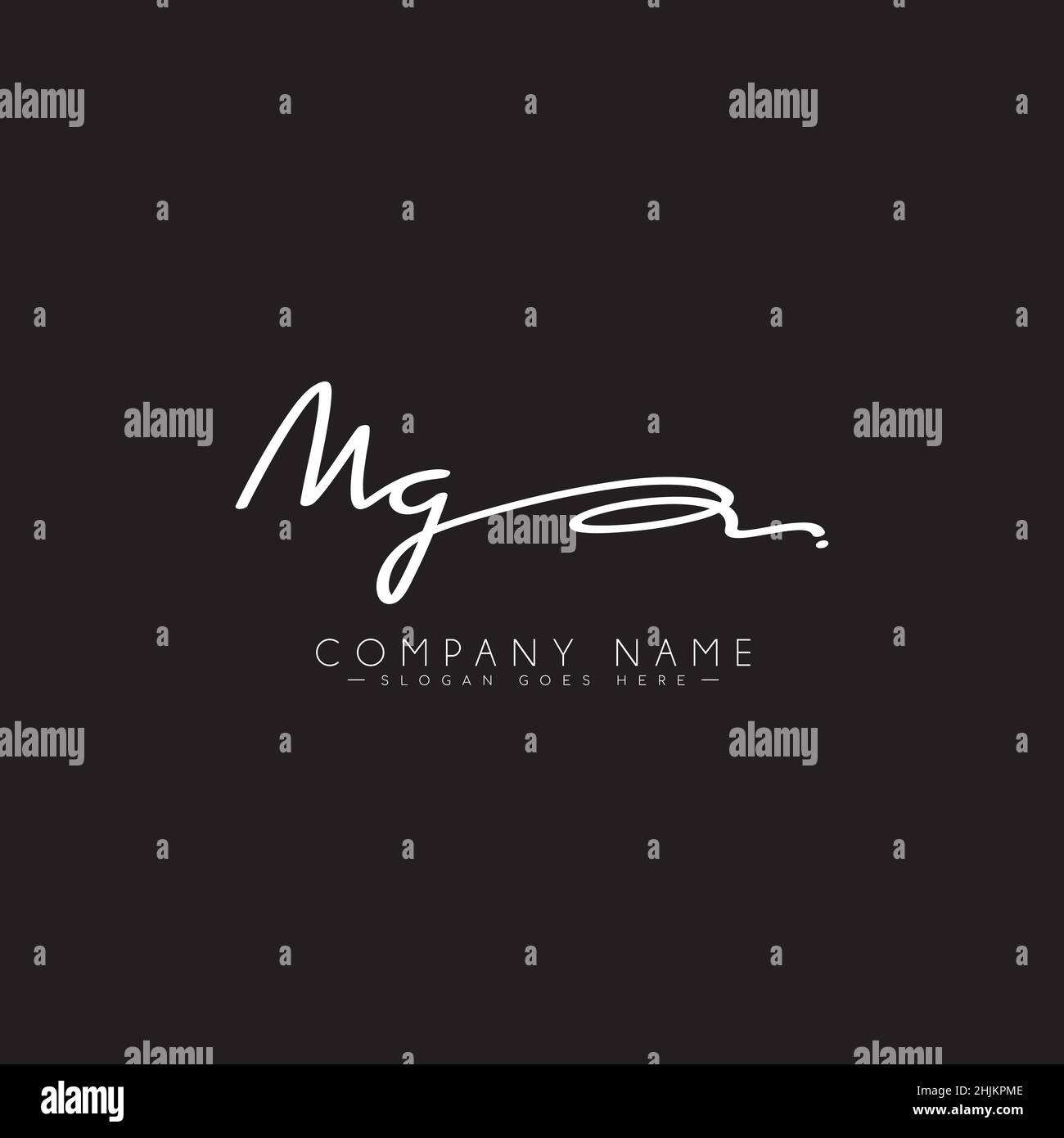Initial Letter MG Logo - Handwritten Signature Logo - Minimal Vector ...