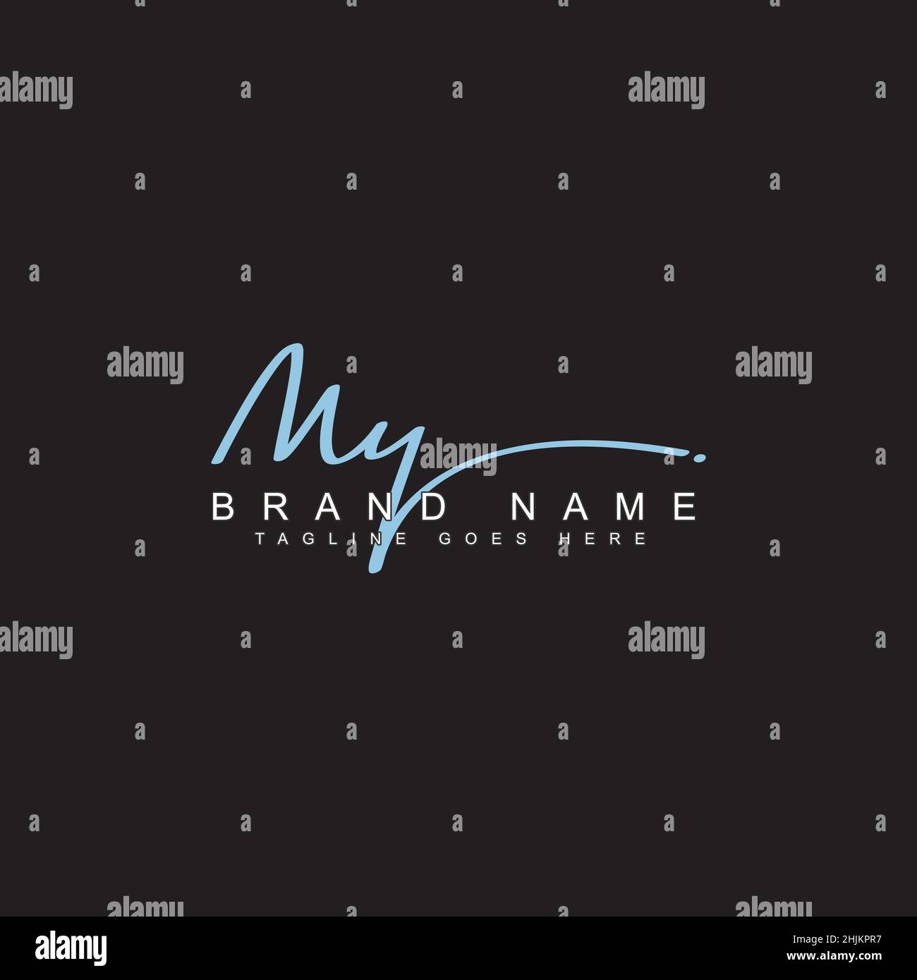 Initial Letter MY Logo - Hand Drawn Signature Style Logo - Minimal ...