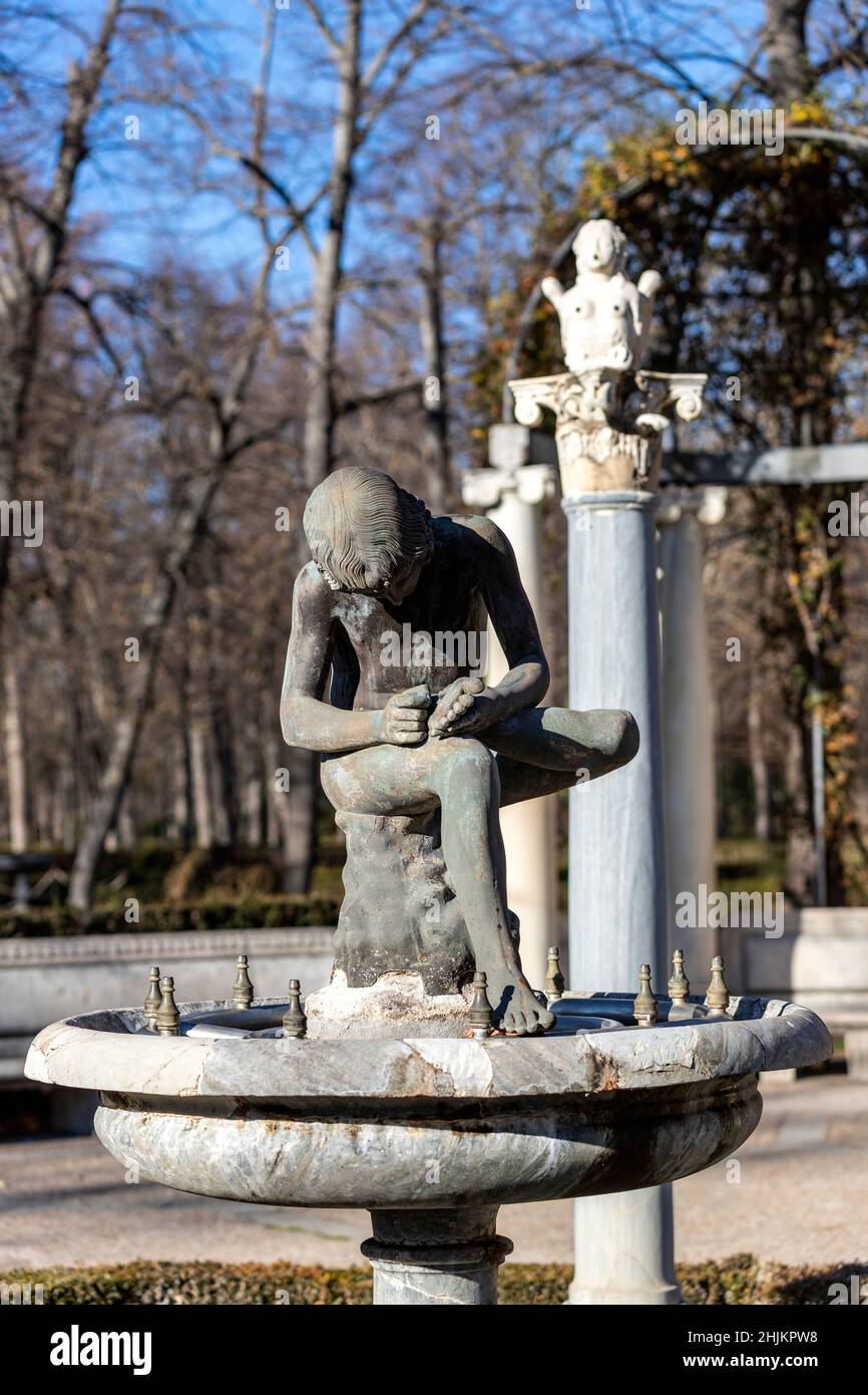 Espinario in Fuente de las Harpías, Jardín de la Isla, Aranjuez, Madrid ...