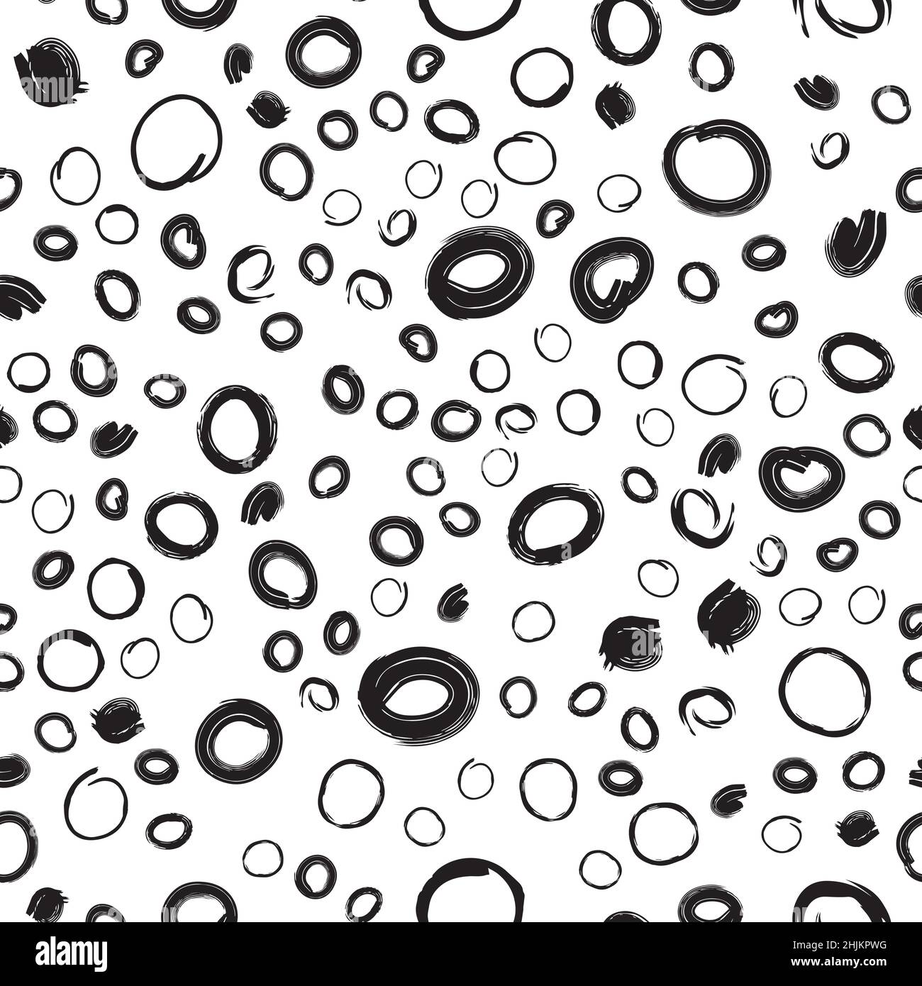 Vector illustration of seamless black dot pattern with different grunge ...