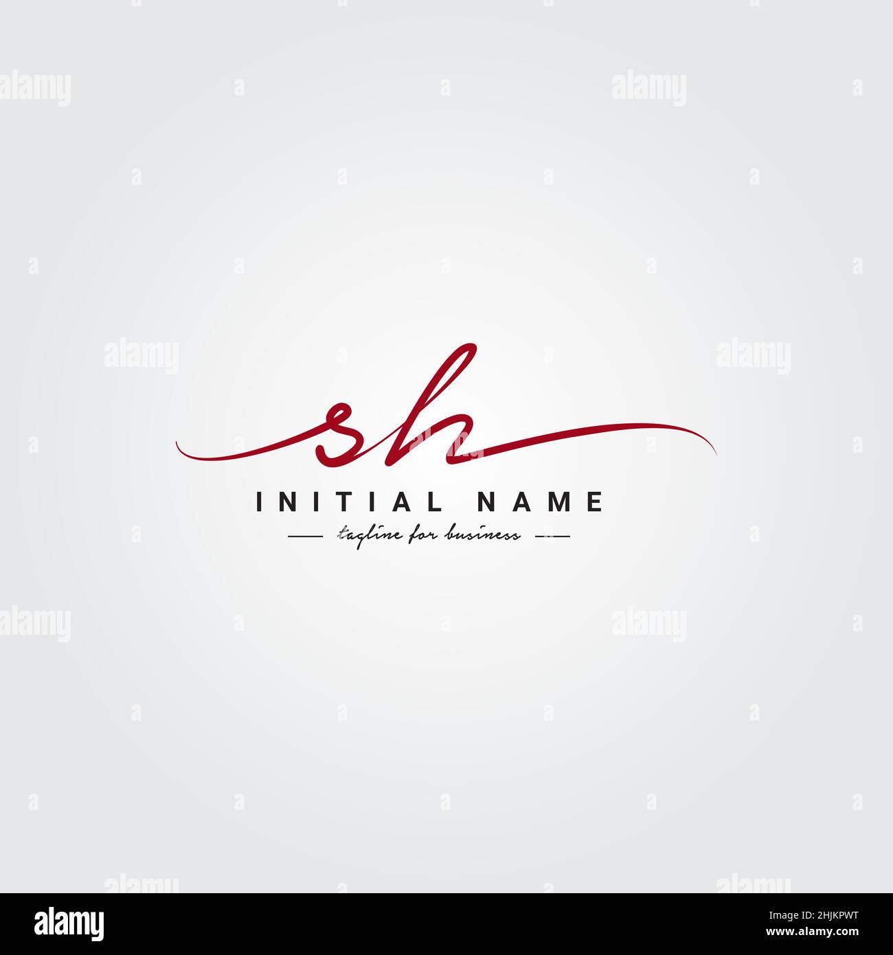 Initial Letter SH Logo - Hand Drawn Signature Style Logo - Minimal ...