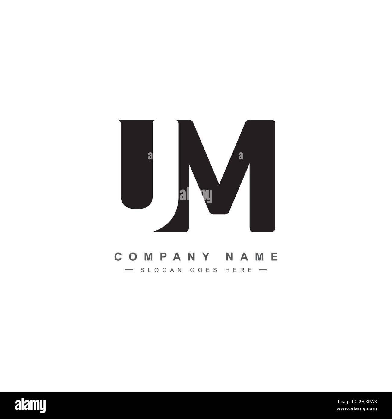 Initial Letter UM Logo - Minimal Business Logo for Alphabet U and M ...