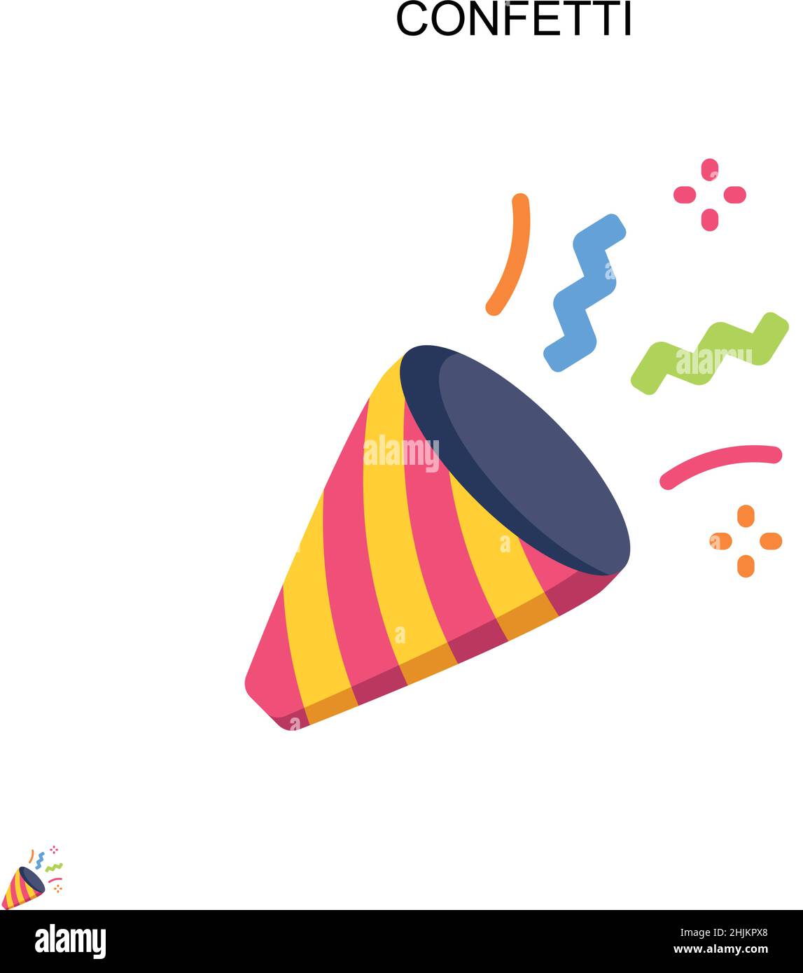 Confetti Simple vector icon. Illustration symbol design template for ...