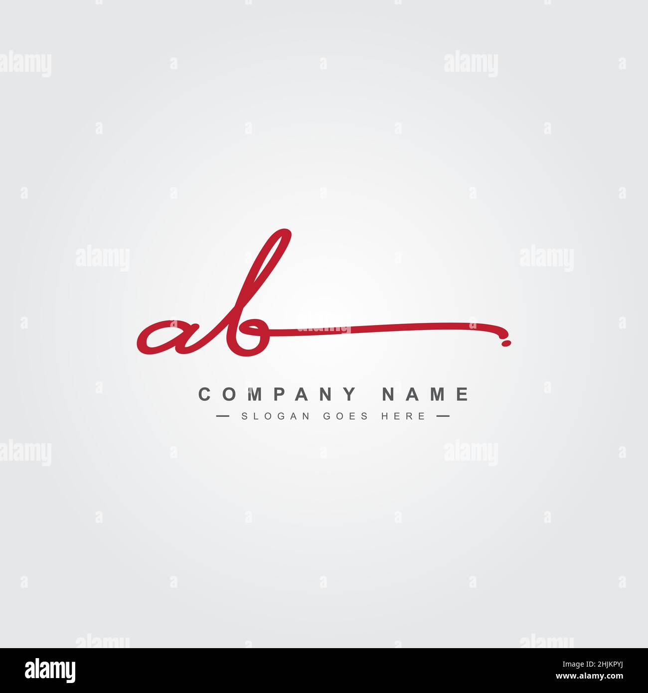 Initial Letter AB Logo - Handwritten Signature Style Logo - Minimal ...