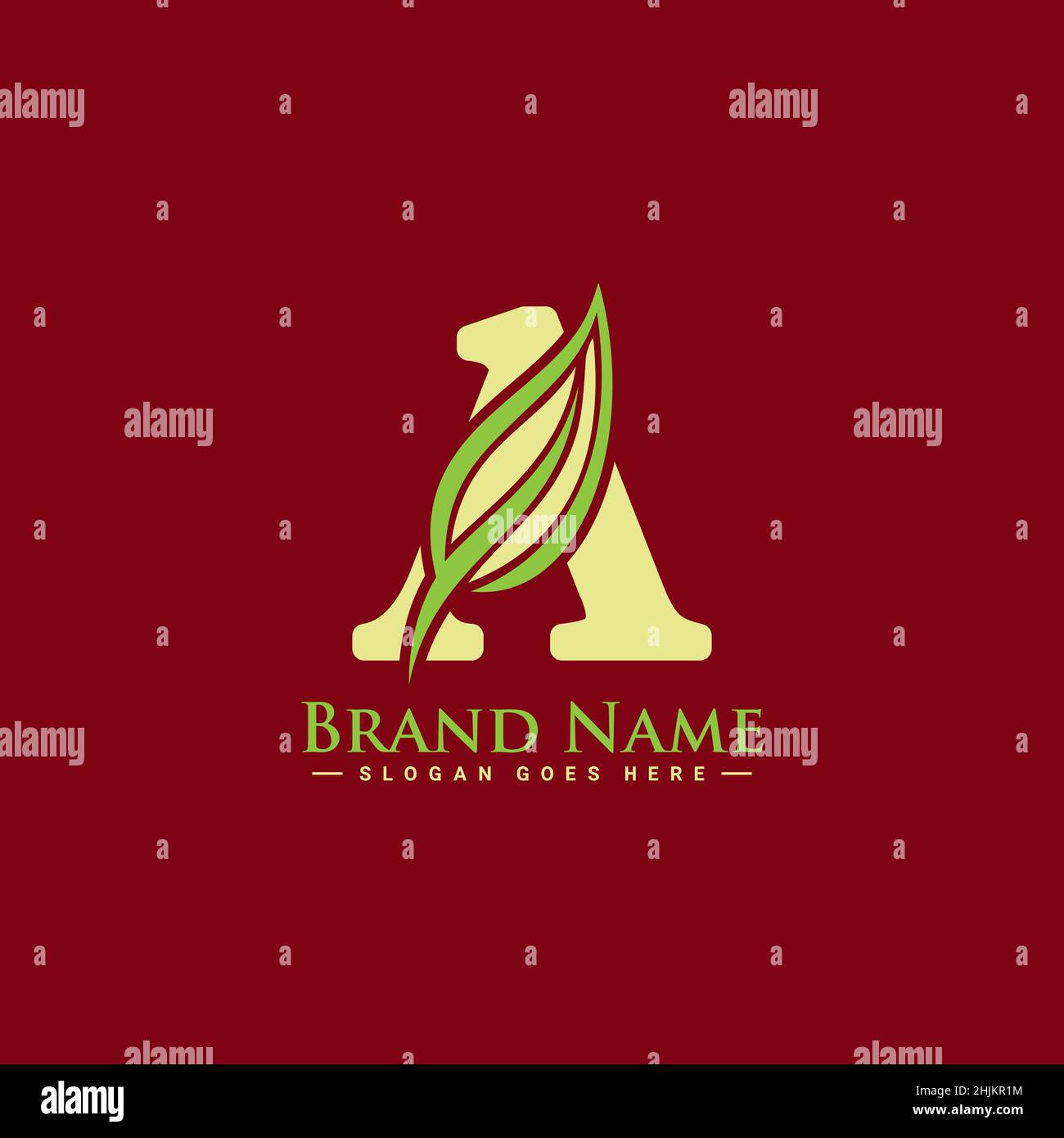 A Logo - Initial Letter A Logo with Leaf - Monogram Vector Logo ...