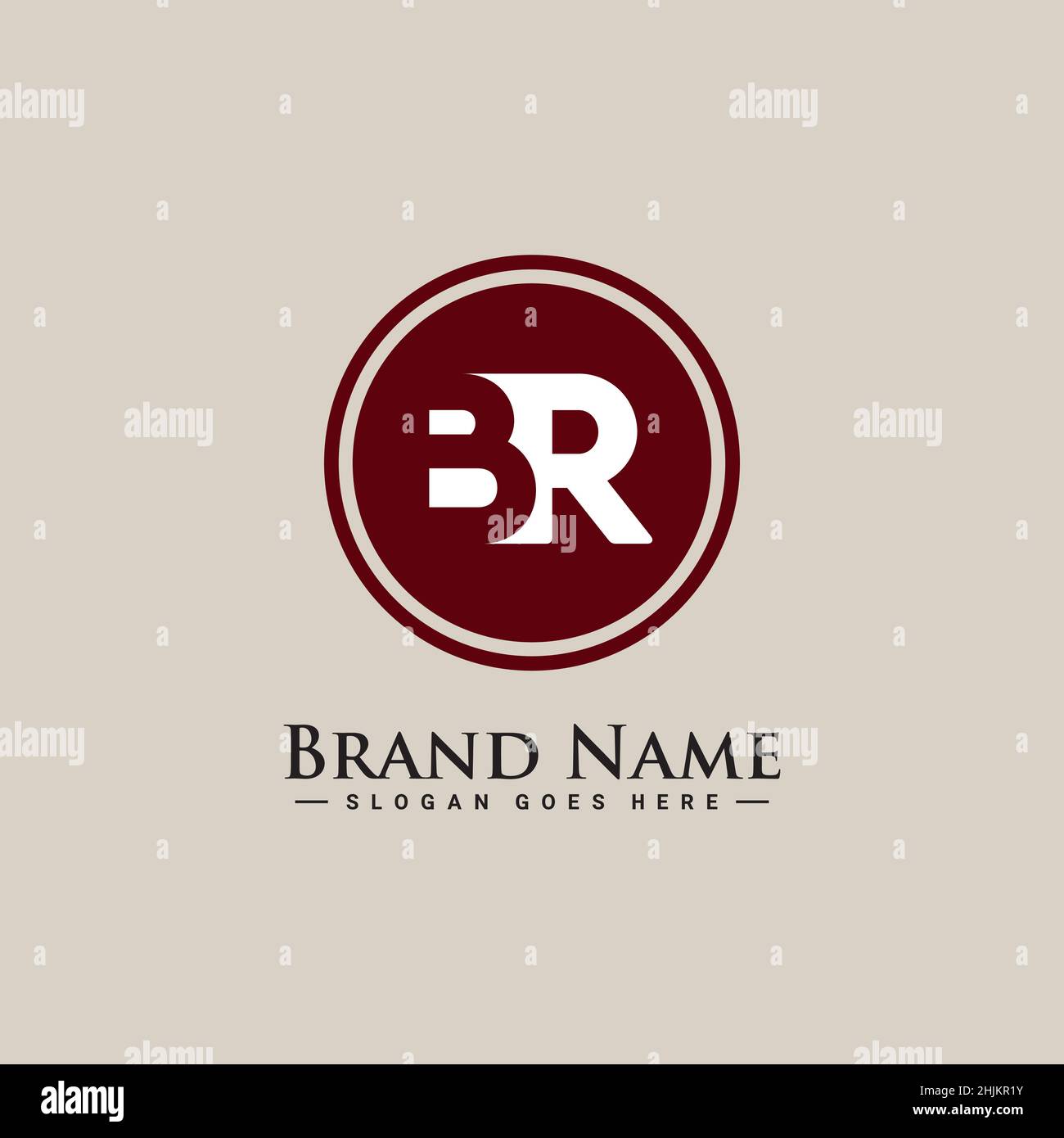 Simple Business Logo for Initial Letter BR - Alphabet Logo - Monogram Vector Logo Template for ...